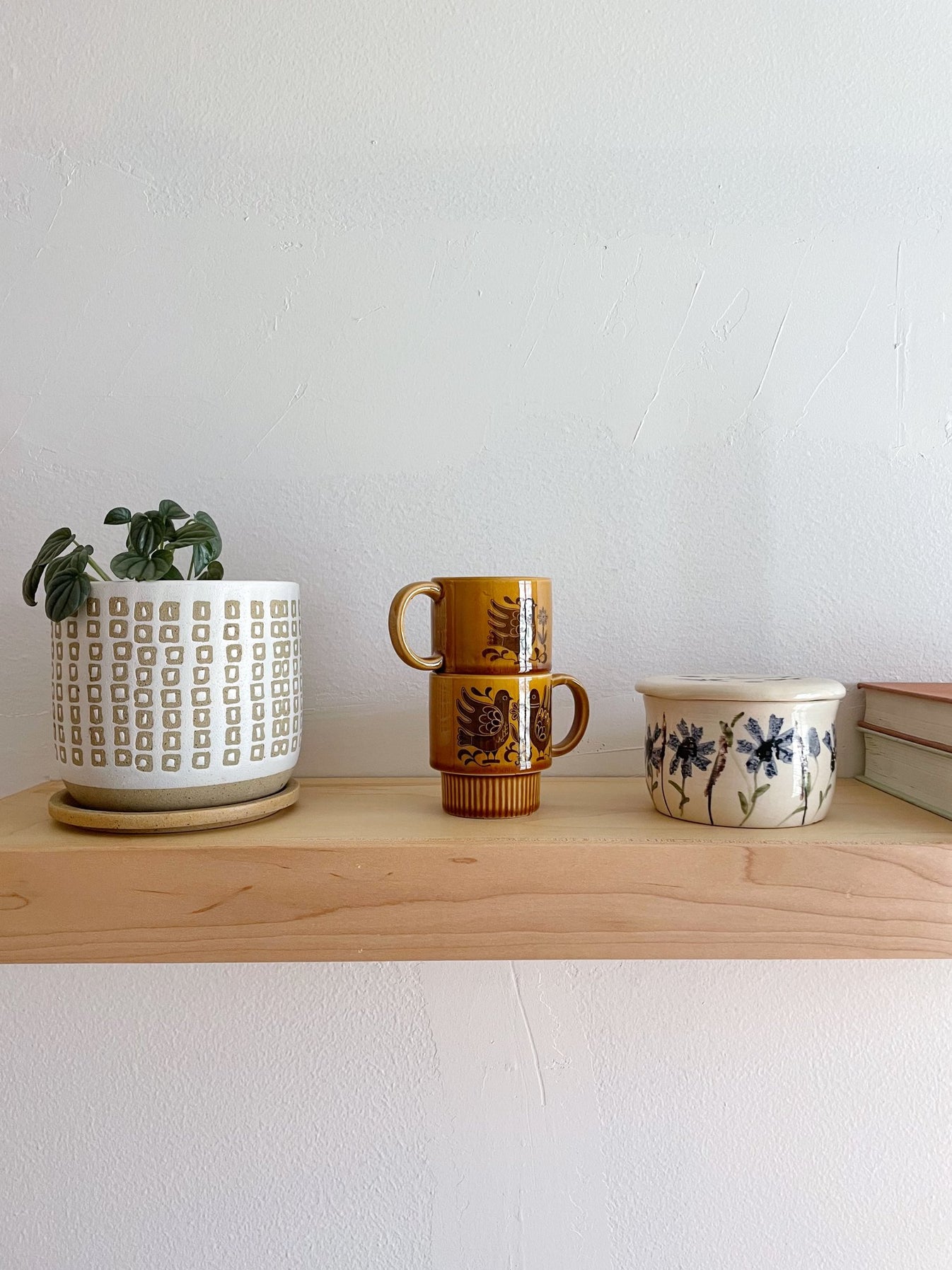 Maple Wood Floating Shelf with Hidden Bracket, Floating Shelves for Ki ...